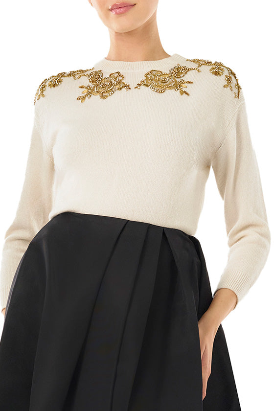 Embroidered Cashmere Sweater – Monique Lhuillier