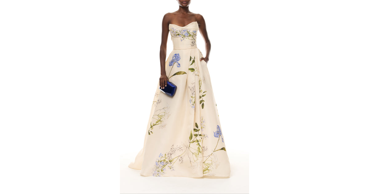 Iris Bouquet Gazar Ballgown – Monique Lhuillier