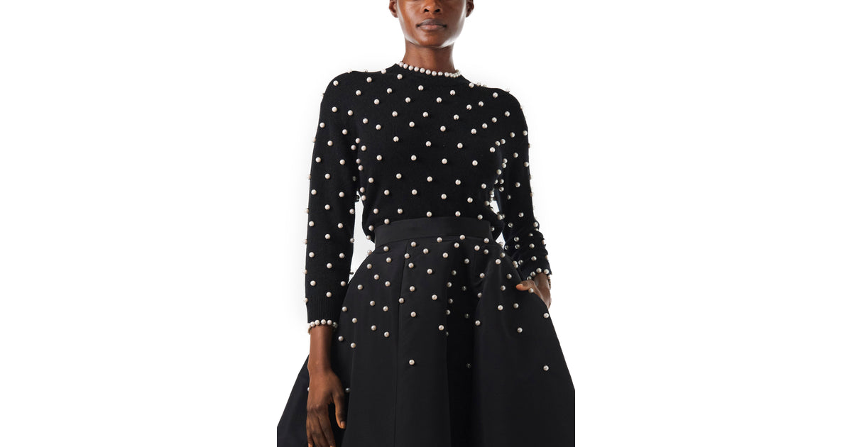 Noir Pearl Cashmere Sweater – Monique Lhuillier
