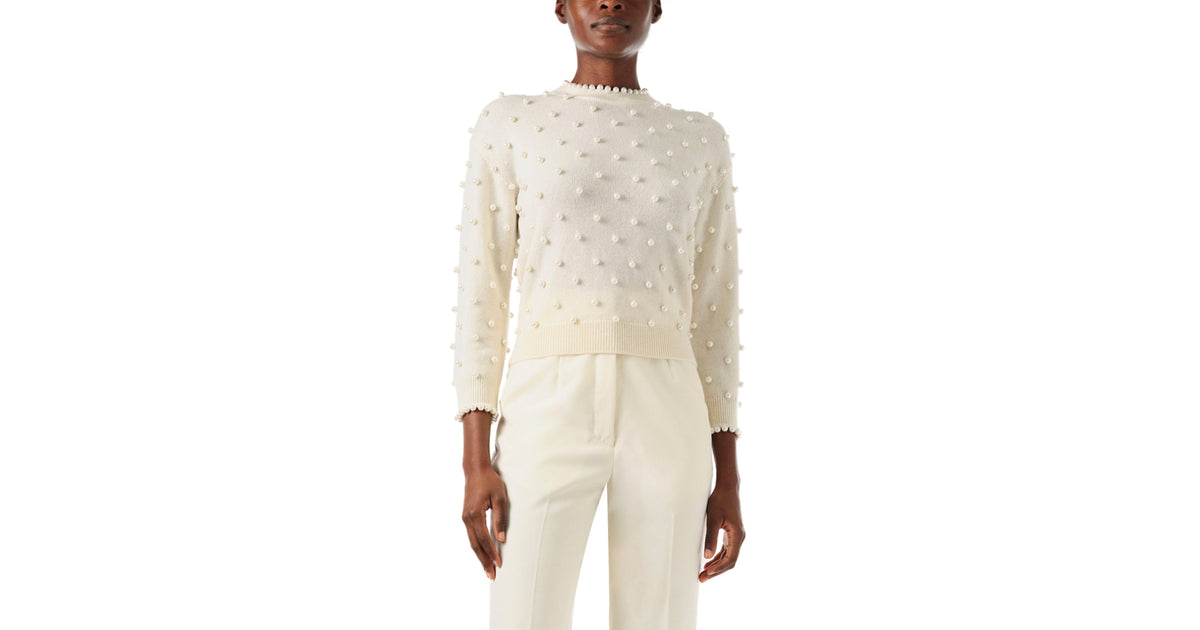 Creme Pearl Cashmere Sweater – Monique Lhuillier
