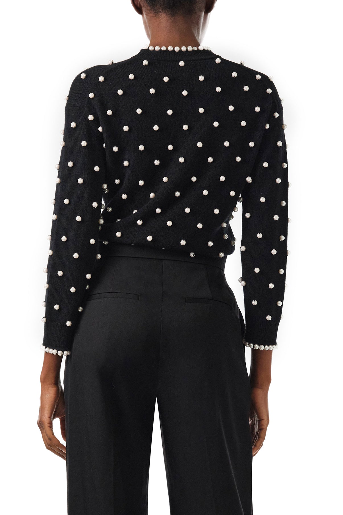 Noir Pearl Cashmere Sweater – Monique Lhuillier
