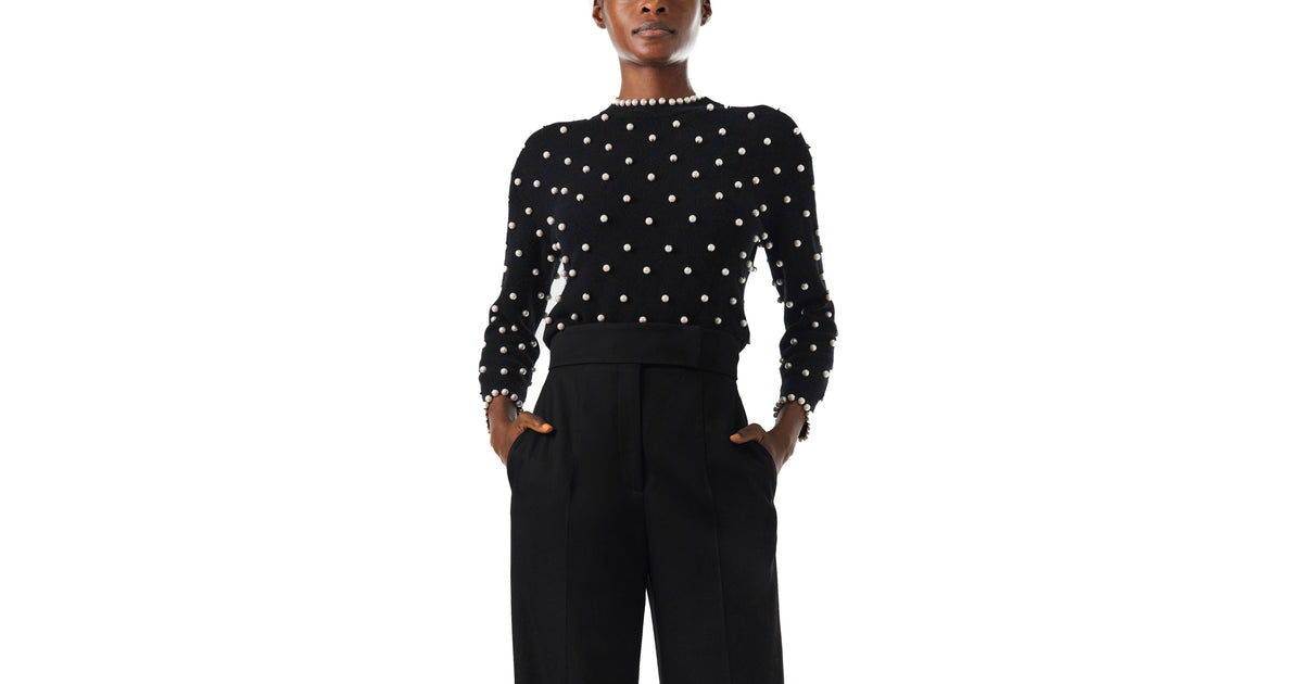 Noir Pearl Cashmere Sweater – Monique Lhuillier