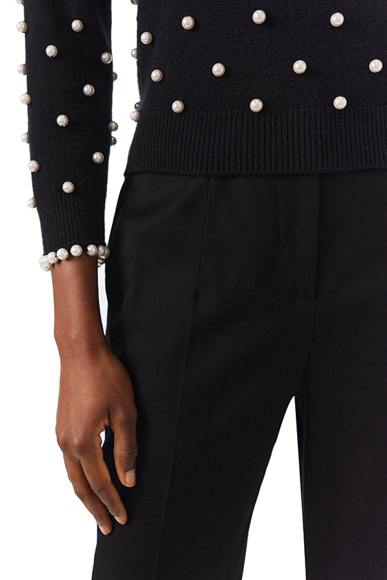 Noir Pearl Cashmere Sweater – Monique Lhuillier